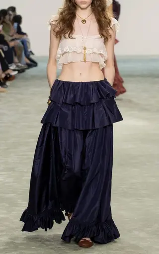 Chloé Ruffled Silk Taffeta Maxi Skirt