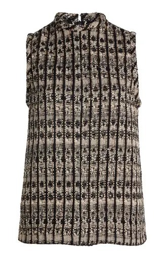 Giambattista Valli Textured Bouclé Top - Black/white