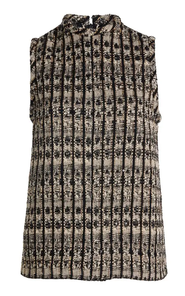 Giambattista Valli Textured Bouclé Top - Black/white