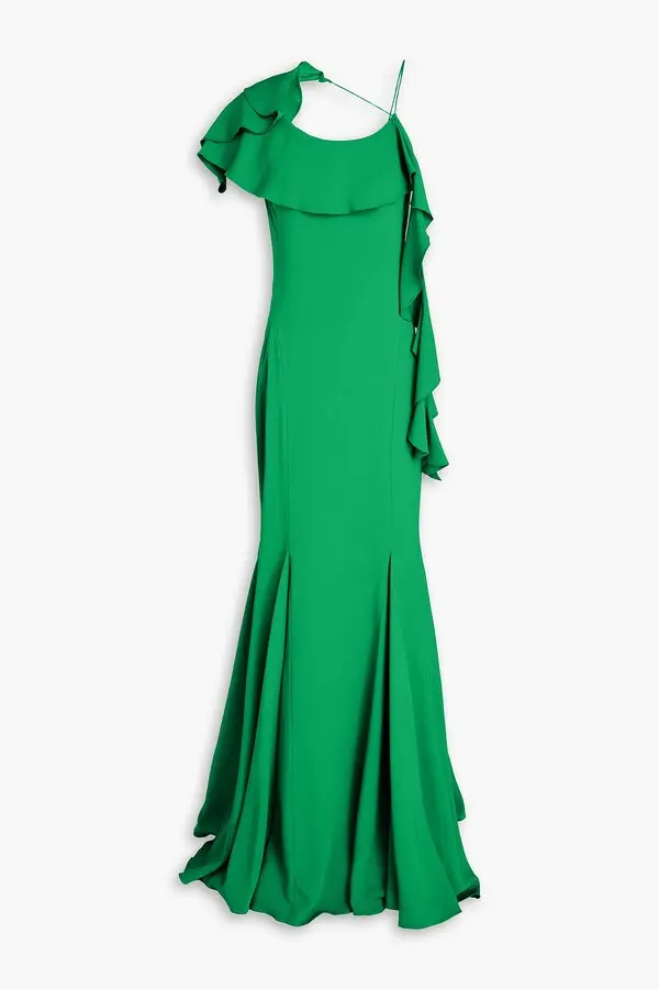 Oscar De La Renta Ruffled Cady Gown