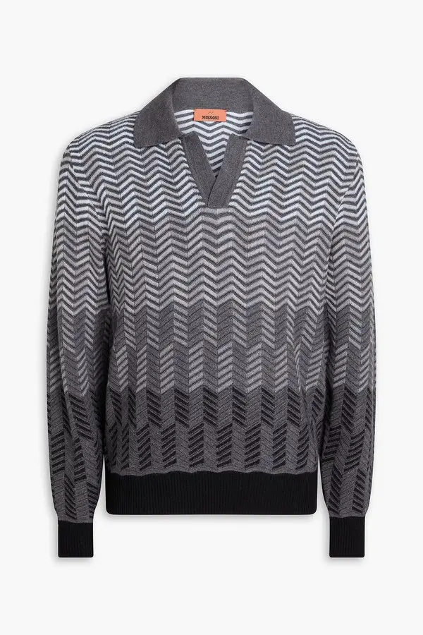 Missoni Crochet-knit Wool Polo Sweater
