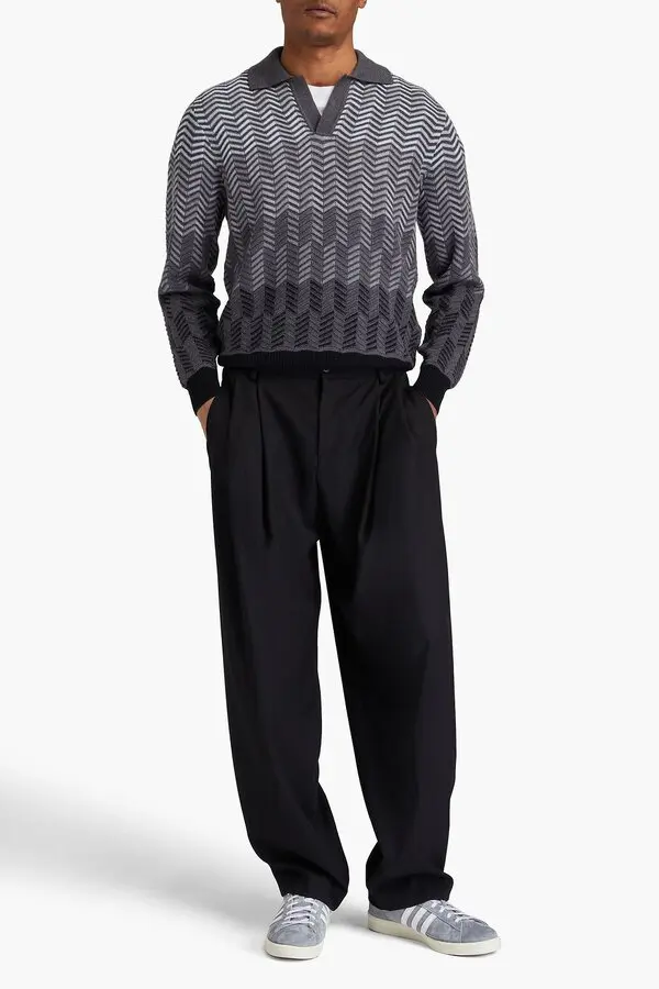 Missoni Crochet-knit Wool Polo Sweater