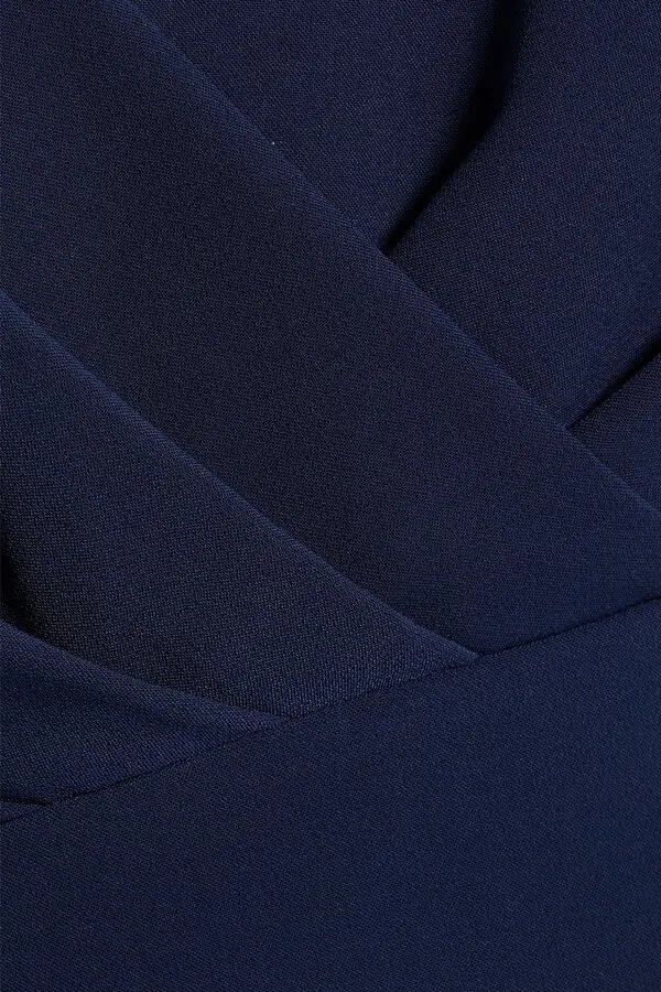 Badgley Mischka Draped Crepe Gown