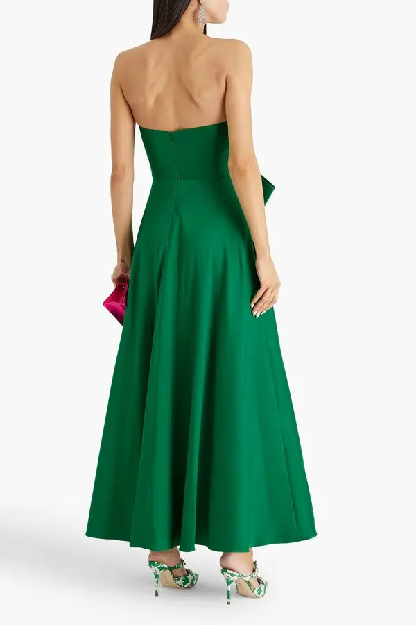 Badgley Mischka Strapless Bow-detailed Gown