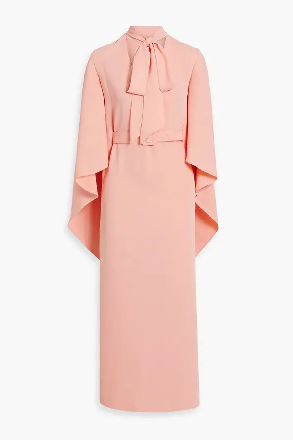 Huishan Zhang Salina Cape-effect Crepe Maxi Dress