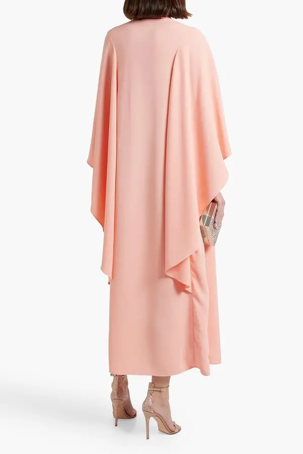 Huishan Zhang Salina Cape-effect Crepe Maxi Dress