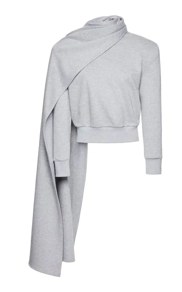 Magda Butrym Scarf Detailed Jersey Sweatshirt