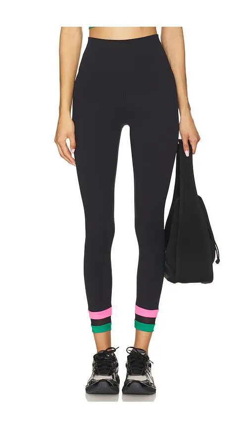 Beach Riot Asher 7/8 Legging In Black - Forest Lagoon Colorblock