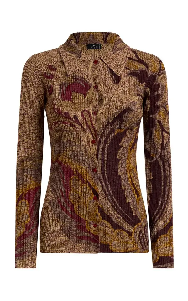 Etro Paisley-jacquard Wool Cardigan - Multi