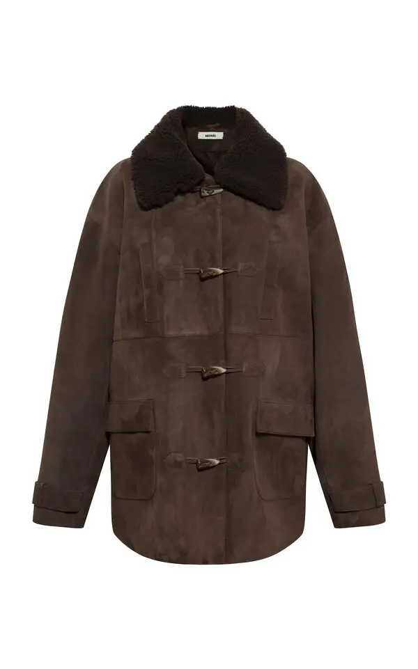 SIEDRES Shearling-trimmed Suede Jacket