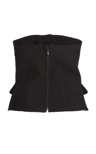 Françoise Bijou Couture Checked Wool-blend Top - Black