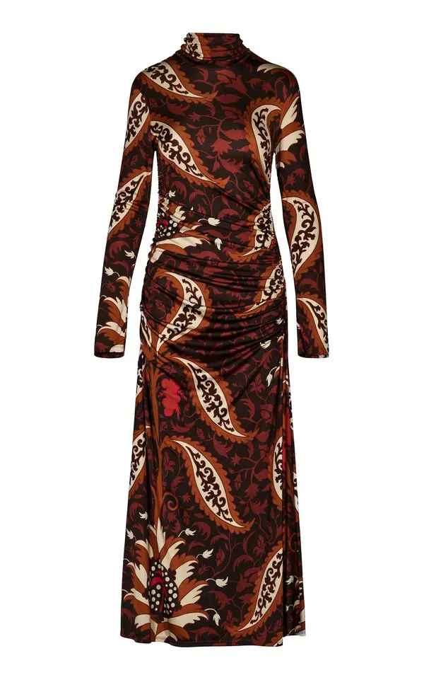 Johanna Ortiz Start Point Gathered Maxi Dress - Multi