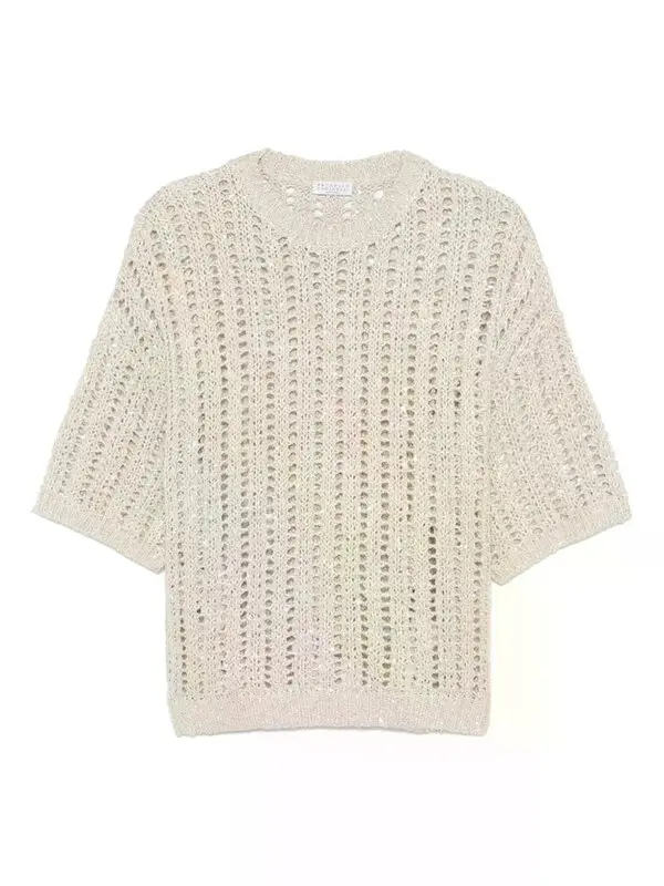 Brunello Cucinelli Sequin-embellished T-shirt