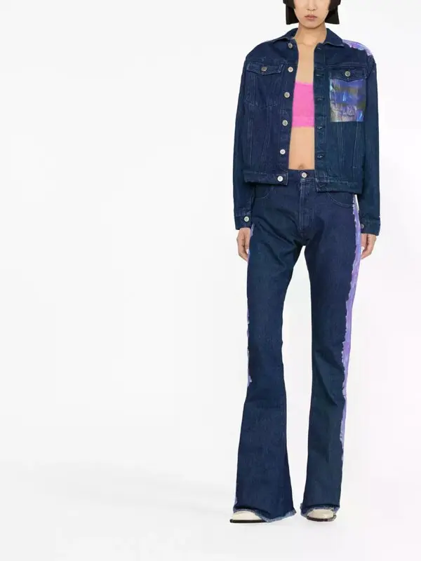 SKY HIGH FARM WORKWEAR Tie-dye Panel Denim Jacket