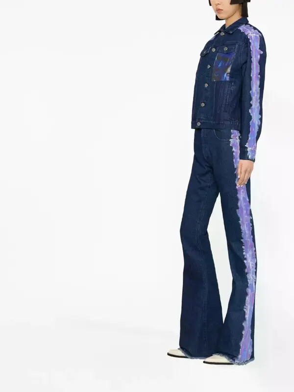 SKY HIGH FARM WORKWEAR Tie-dye Panel Denim Jacket