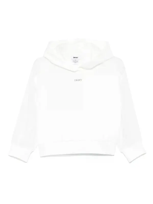Dkny Logo-appliqué Cropped Hoodie