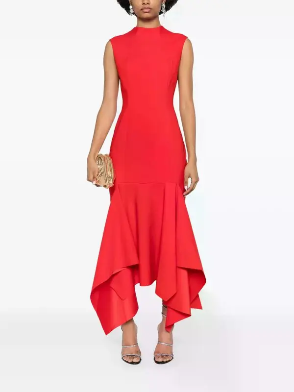Solace London Trinity Midi Dress - Red