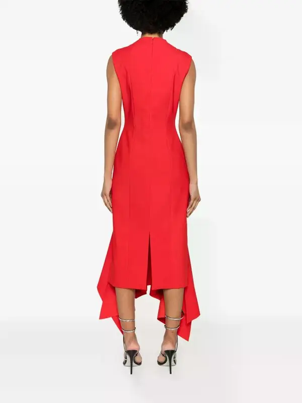 Solace London Trinity Midi Dress - Red
