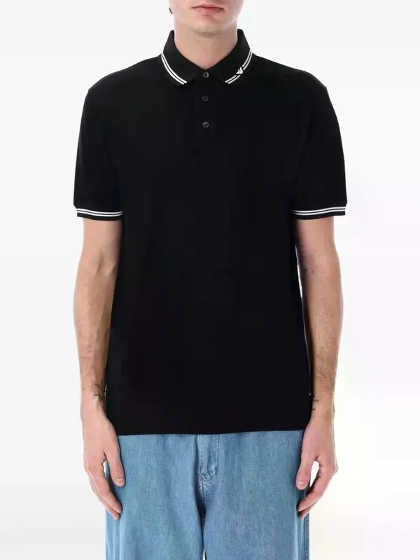 Emporio Armani Logo-print Polo Shirt - Black