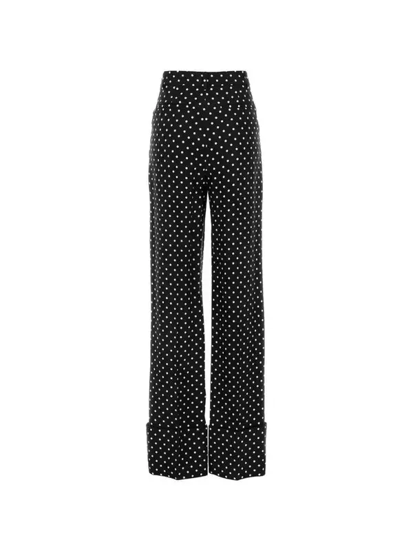 Valentino Garavani Polka-dot Pattern Trousers - Black