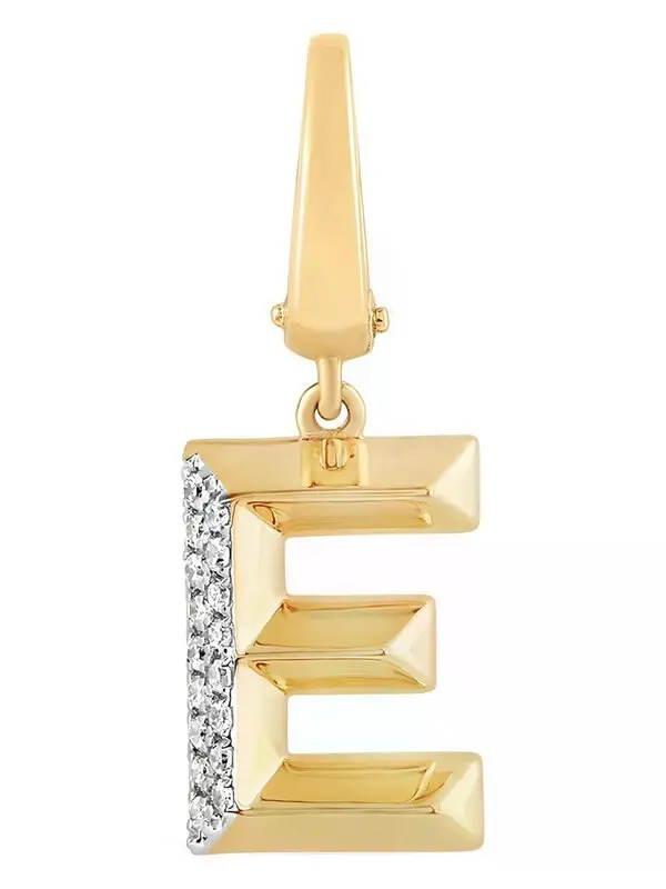 TRYYST 18kt Yellow Alphabet E Diamond Charm - Gold
