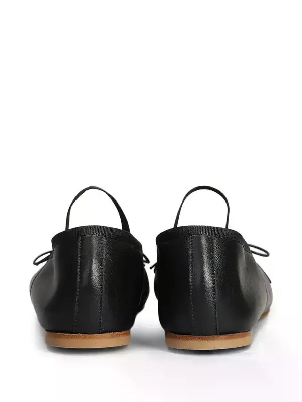 ANNIEL Leather Ballerina Flats - Black