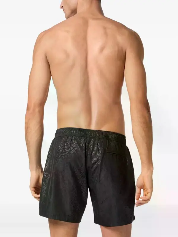 Philipp Plein Logo-embossed Swim Shorts - Black