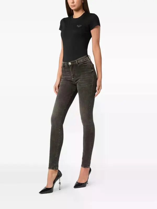 Philipp Plein High-waisted Skinny Jeans - Grey