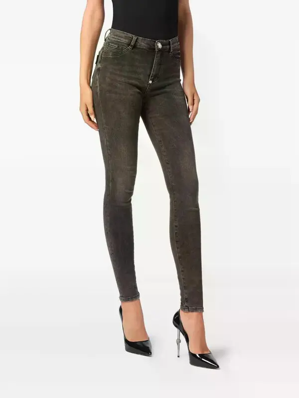 Philipp Plein High-waisted Skinny Jeans - Grey