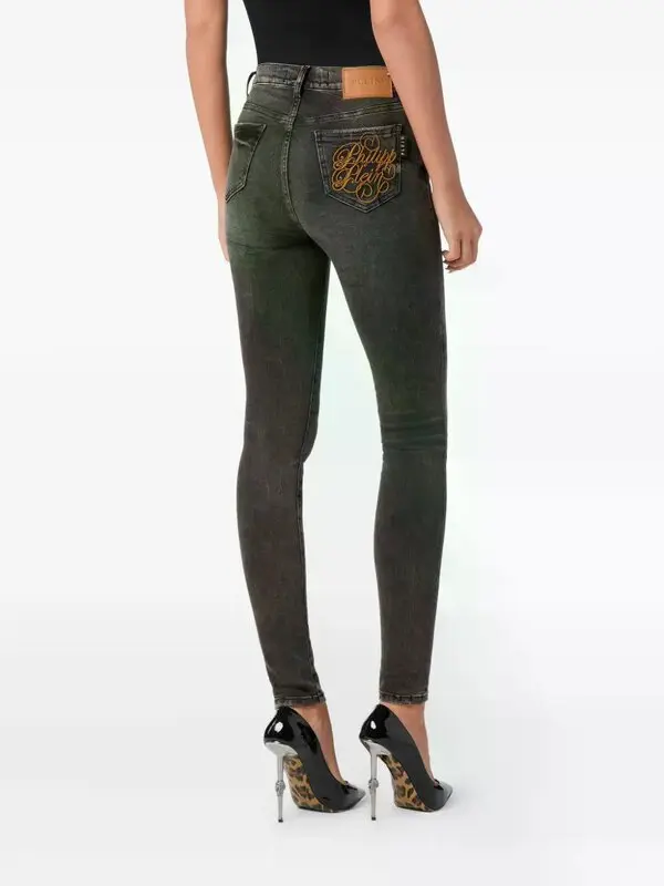 Philipp Plein High-waisted Skinny Jeans - Grey