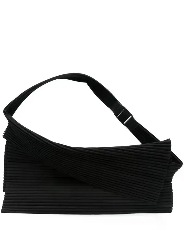 Issey Miyake Overlap Shoulder Bag - Black