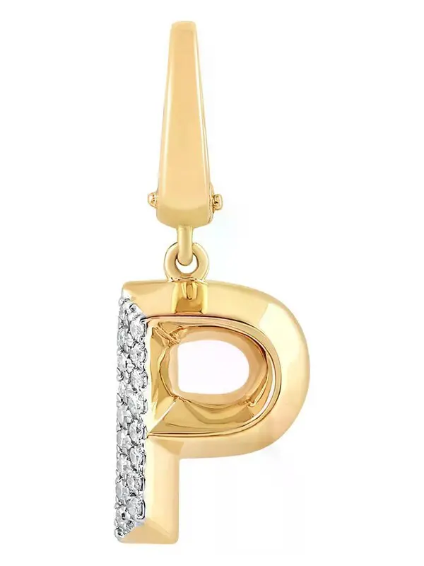TRYYST 18kt Yellow Alphabet P Diamond Charm - Gold