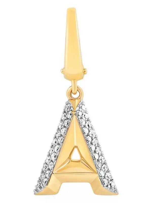 TRYYST 18kt Yellow Alphabet A Diamond Charm - Gold