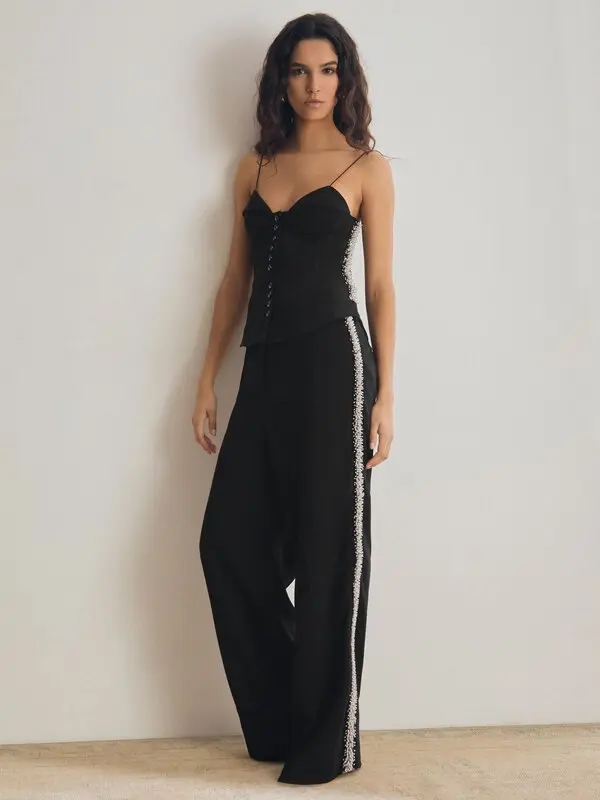 REISS Marcella Atelier Embellished Trousers