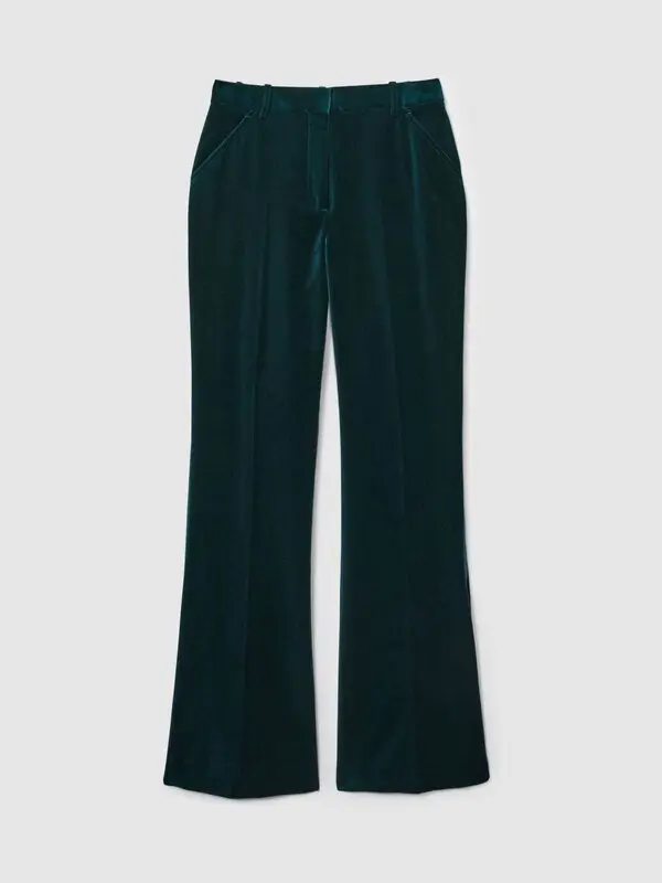 REISS Parisa Velvet Flared Trousers