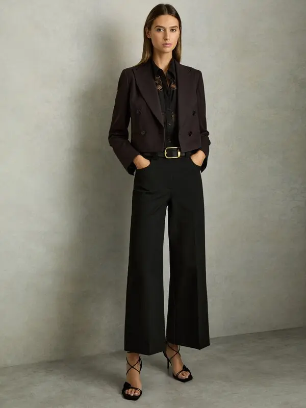 REISS Myrtle Petite Twill Culotte Trousers