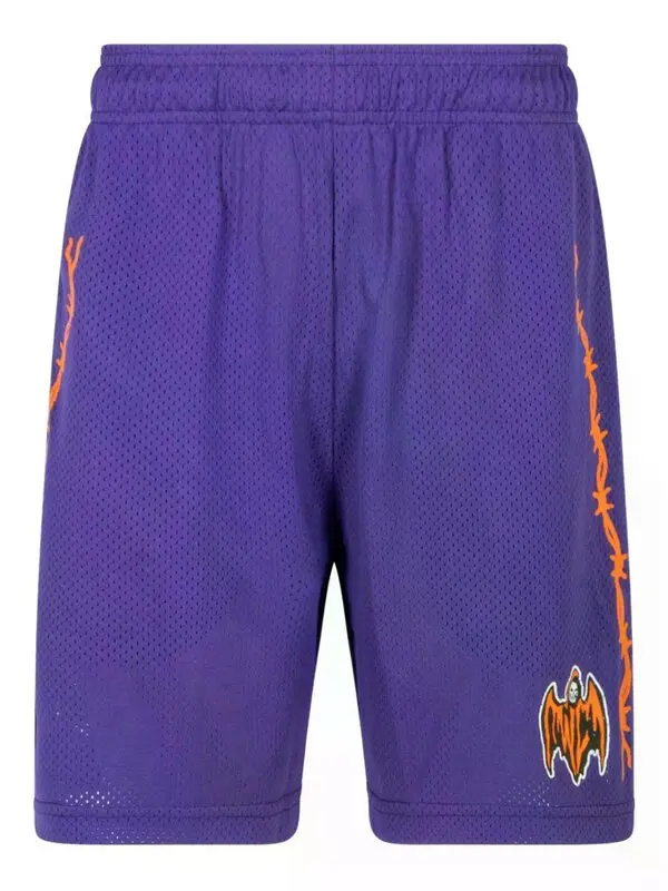 WARREN LOTAS Bat Reaper Mesh Shorts - Purple