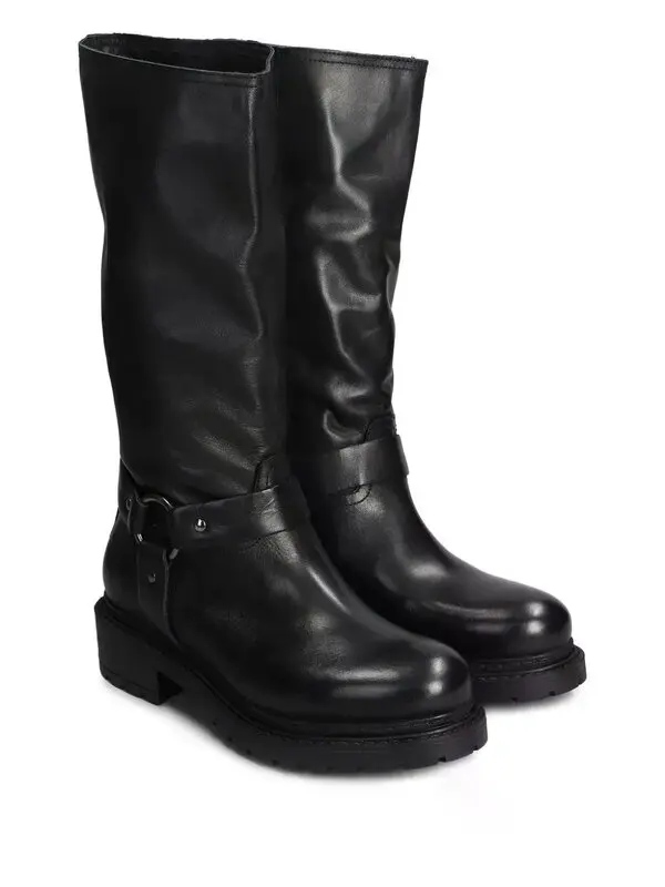 METISSE Leather Biker Boots