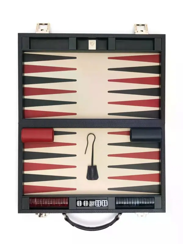 ASPINAL OF LONDON Leather Backgammon Set