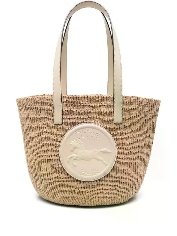 Chloé Large Horse Medal Tote Bag - Neutrals