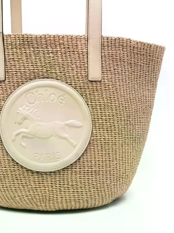 Chloé Large Horse Medal Tote Bag - Neutrals