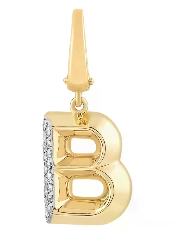 TRYYST 18kt Yellow Alphabet B Diamond Charm - Gold
