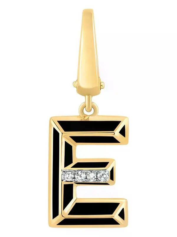 TRYYST 18kt Yellow Alphabet E Diamond Charm - Gold