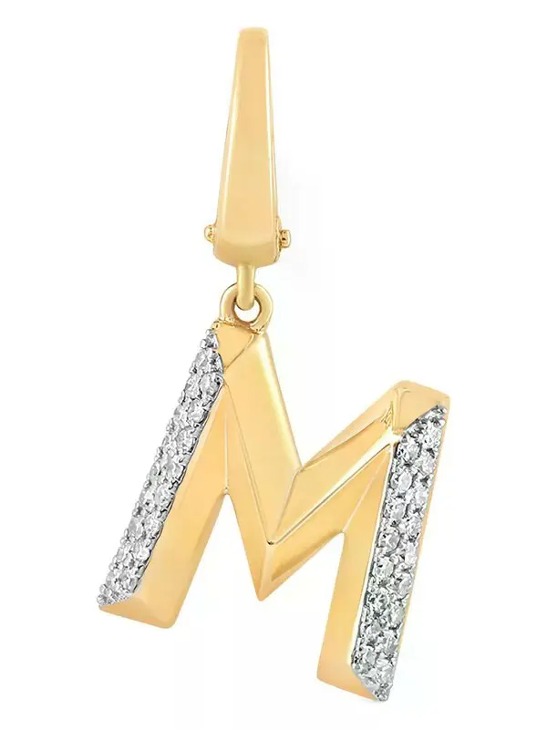 TRYYST 18kt Yellow Alphabet M Diamond Charm - Gold