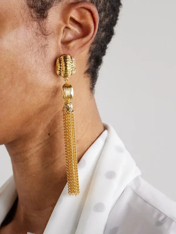 JENNIFER BEHR Arthelia -plated Tasseled Earrings