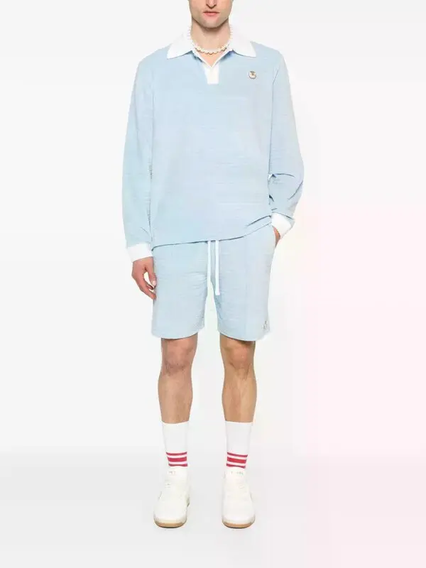 Casablanca Velour Stripe Shorts - Blue