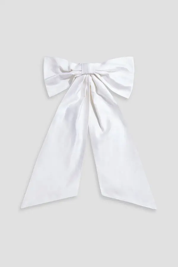JENNIFER BEHR Darla Satin Bow Hair Clip - Ecru
