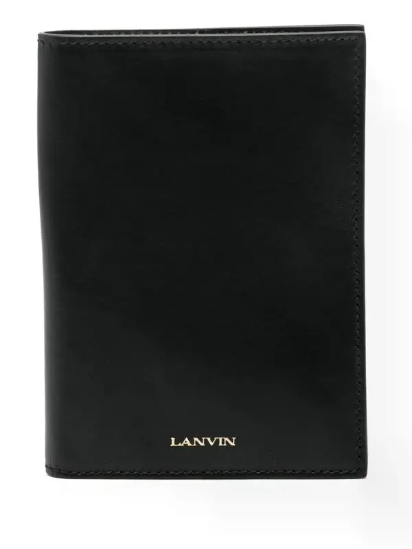 LANVIN Leather Passport Holder - Black