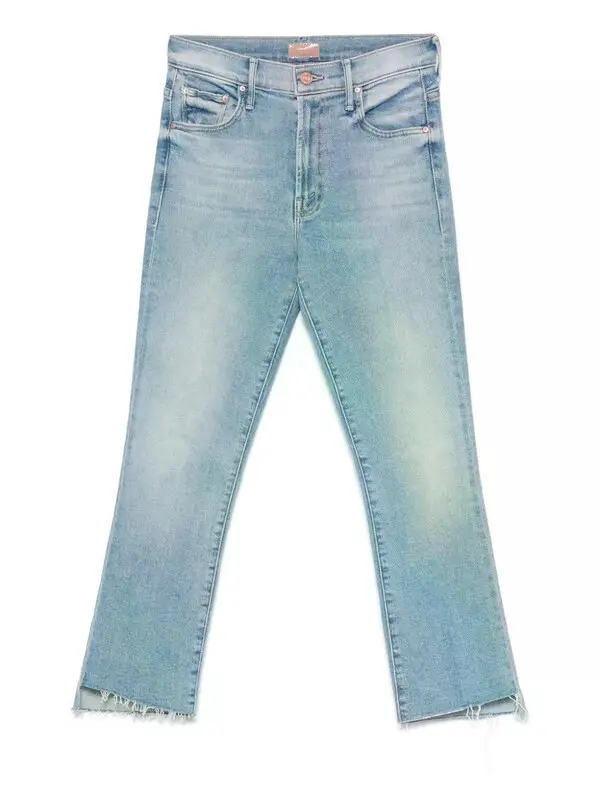 MOTHER The Insider Crop Step Fray Jeans - Blue