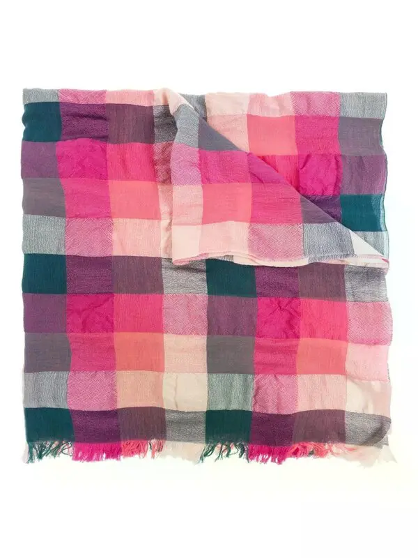 Issey Miyake Check Scarf - Pink